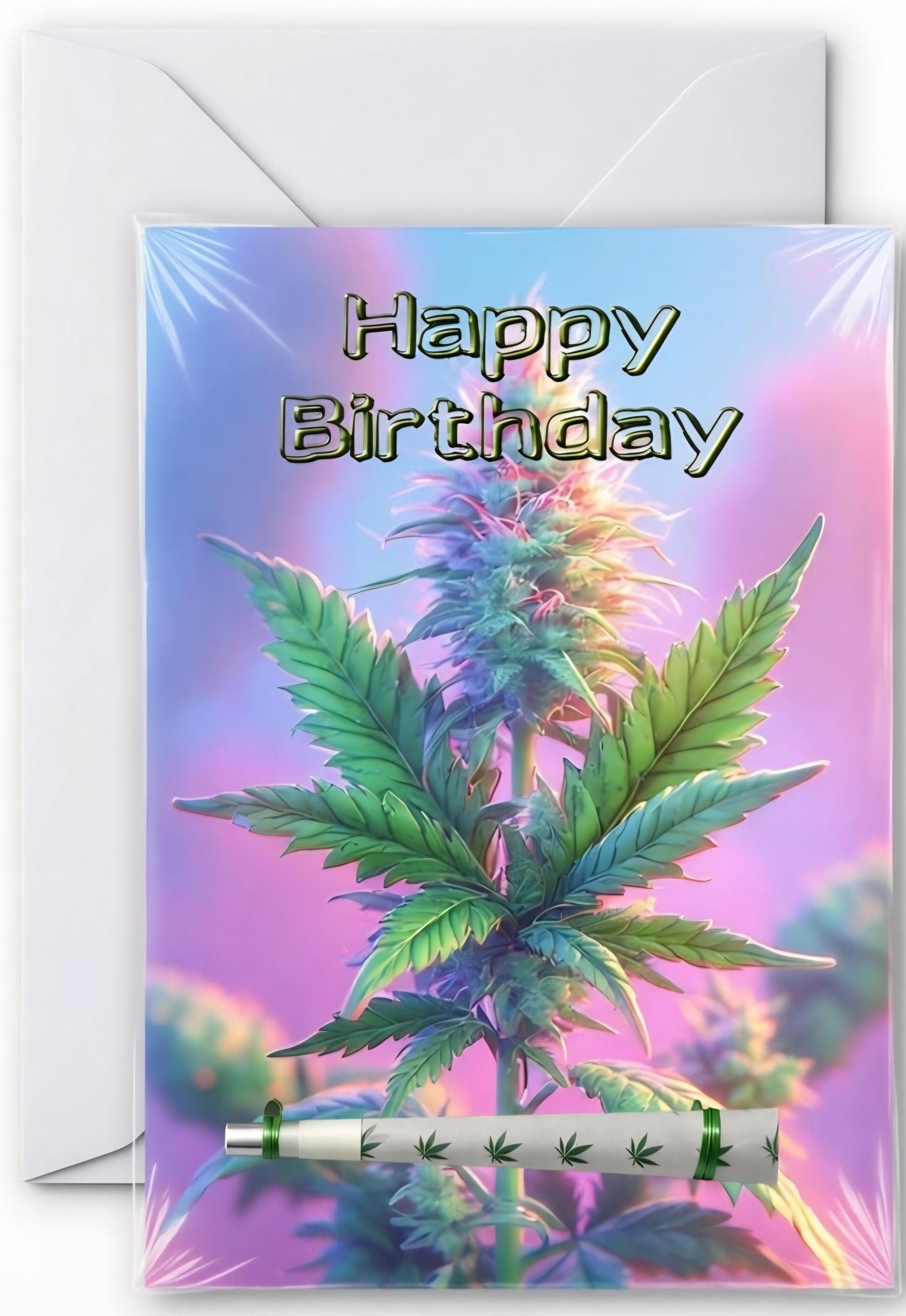 Pink Blush Birthday Card with One-Hitter Attachment | Reefer Cards UK